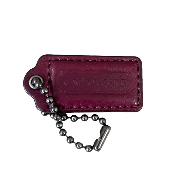Coach | Bags | Coach Purple Leather Medium Hang Tag Gunmetal Beaded ...